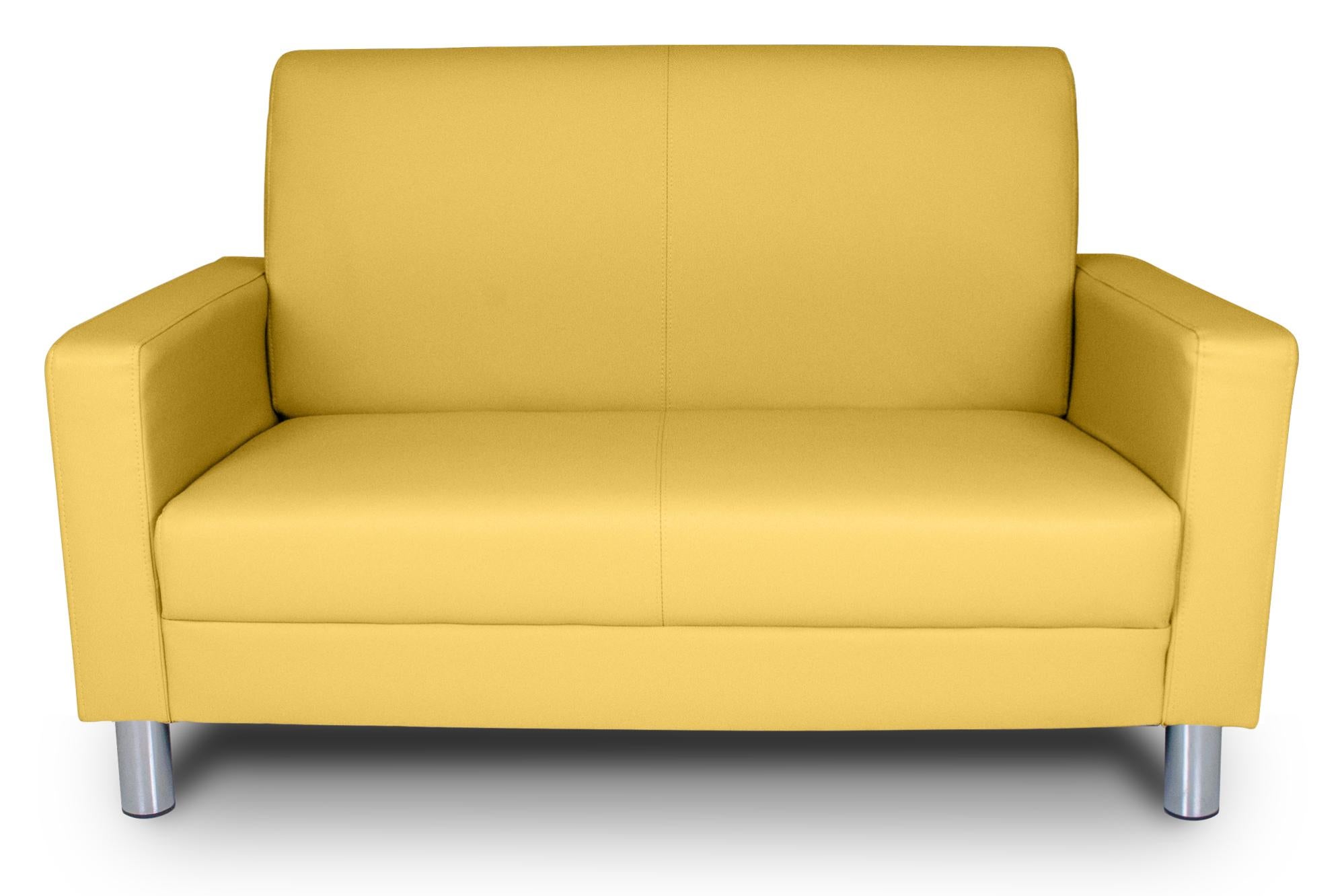 Divano 2 Posti In Ecopelle Giallo Senape Mod. Charlie | Leroy Merlin