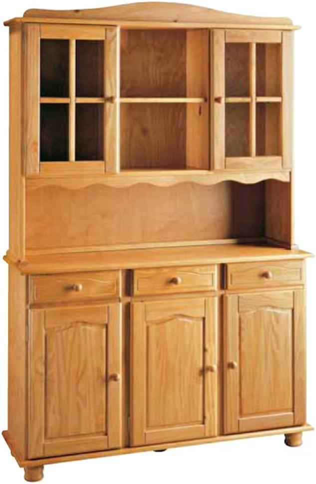 Alacena 3 puertas en pino macizo, talla 130 x 197 x 42cm, serie alteal miel | Leroy Merlin