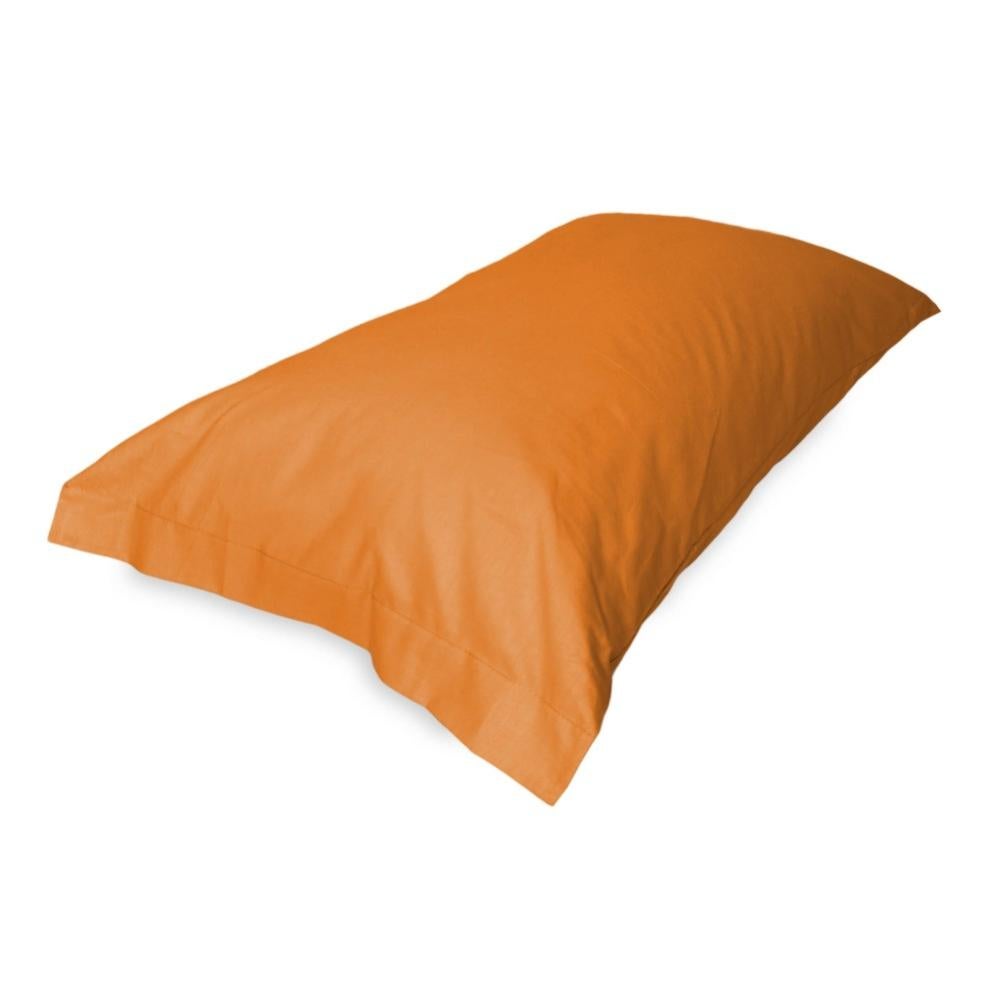 PAIRE LA TAIE DE L'OREILLER SOLIDE ORANGE CM. 52X82 | Leroy Merlin