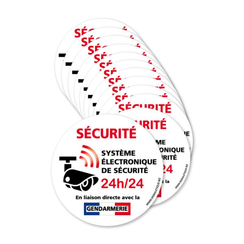 Autocollants dissuasifs Sécurité Système électronique Diamètre 75 mm ...