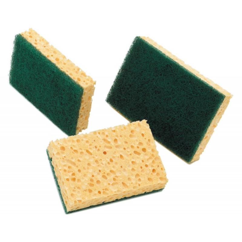Eponge végétale blonde avec récurant vert 111mm Lot de 10 | Leroy Merlin