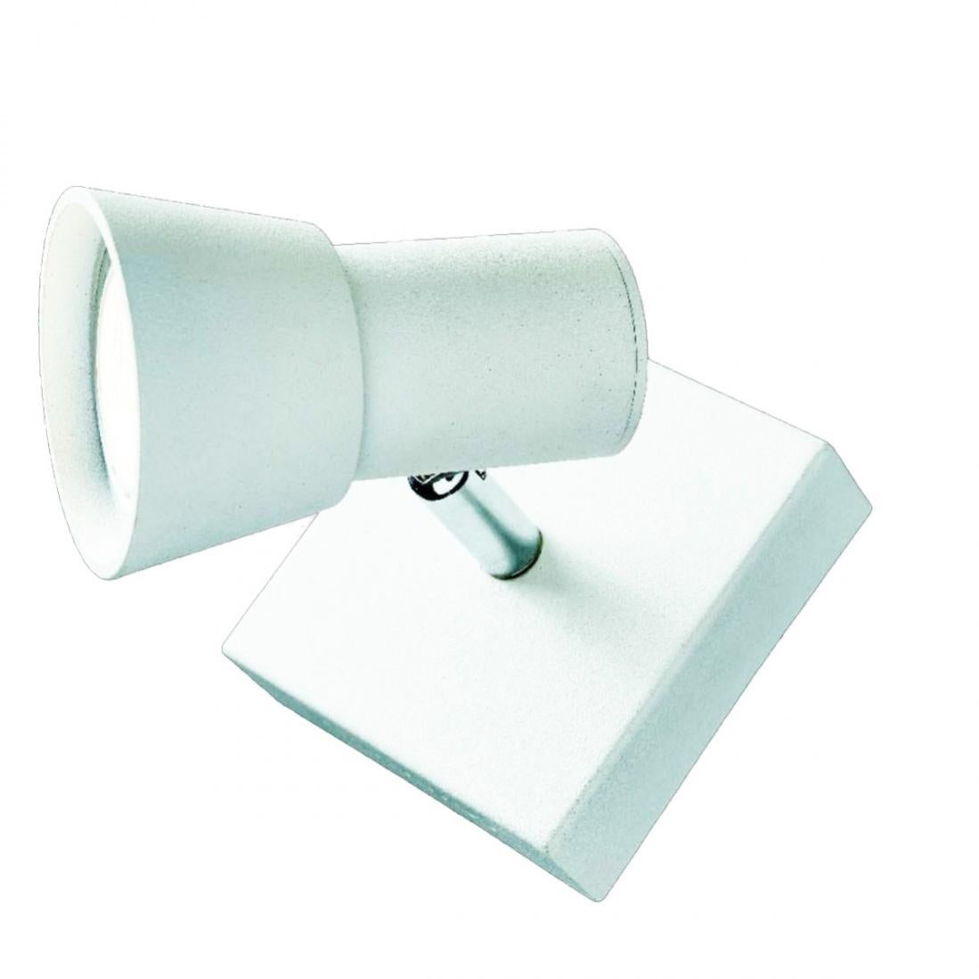 Spot illuminando torcia 1 gu10 led faretto moderno orientabile snodabile metallo bianco parete ...
