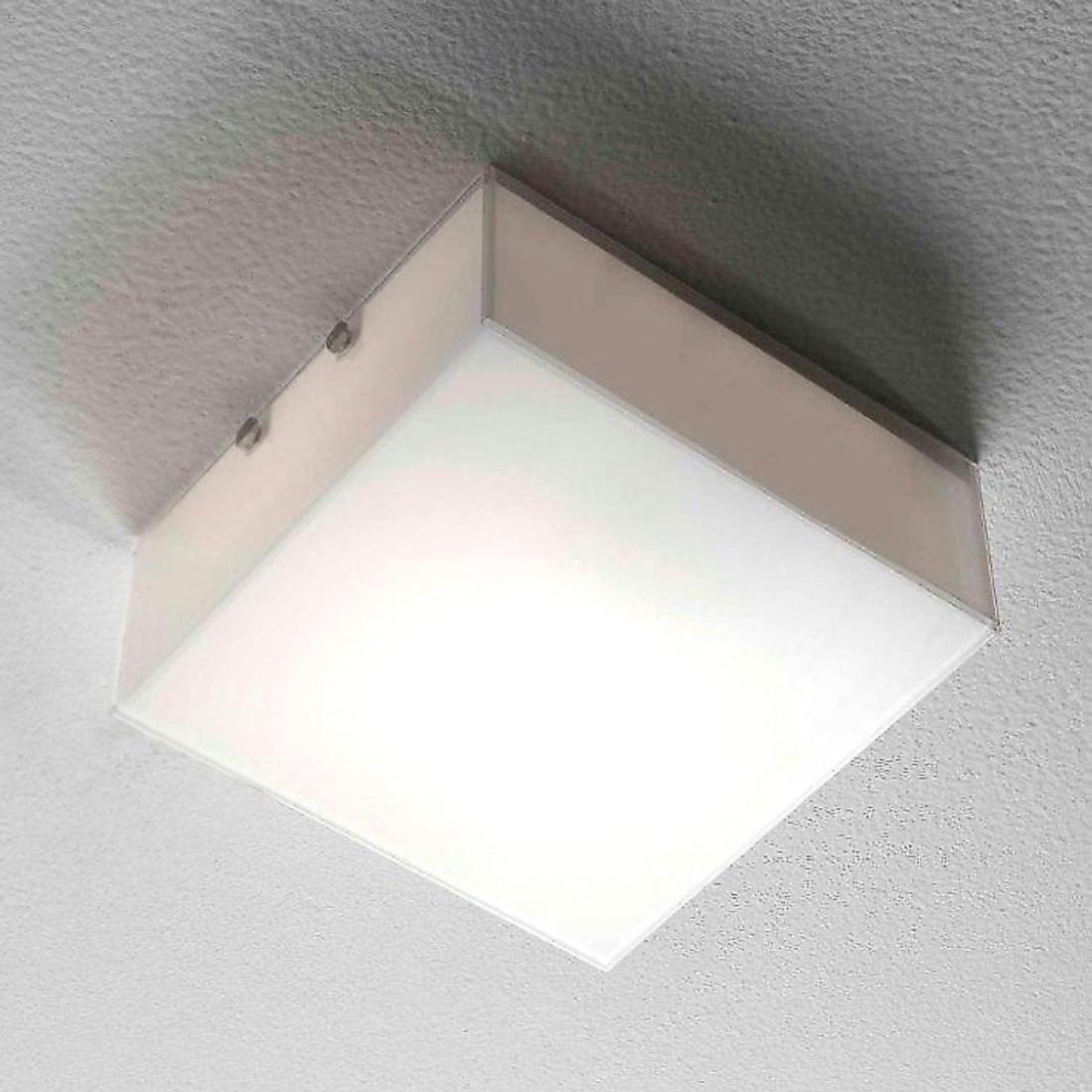 Plafoniera illuminando cubic pl20 e27 led lampada soffitto parete moderna vetro bianco interno ...
