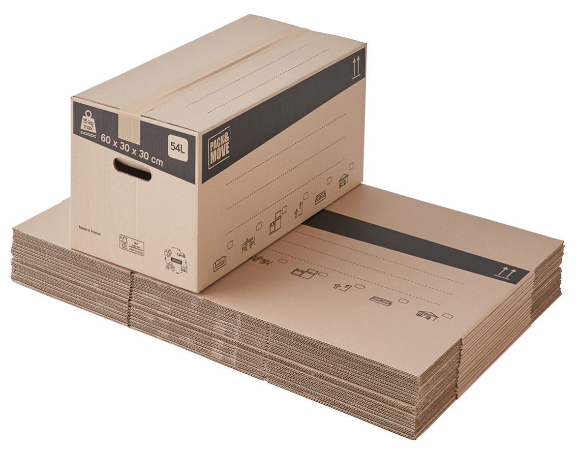 Set di 40 Scatola da imballaggio 54L - 60x30x30cm - Made in France - 70 ...