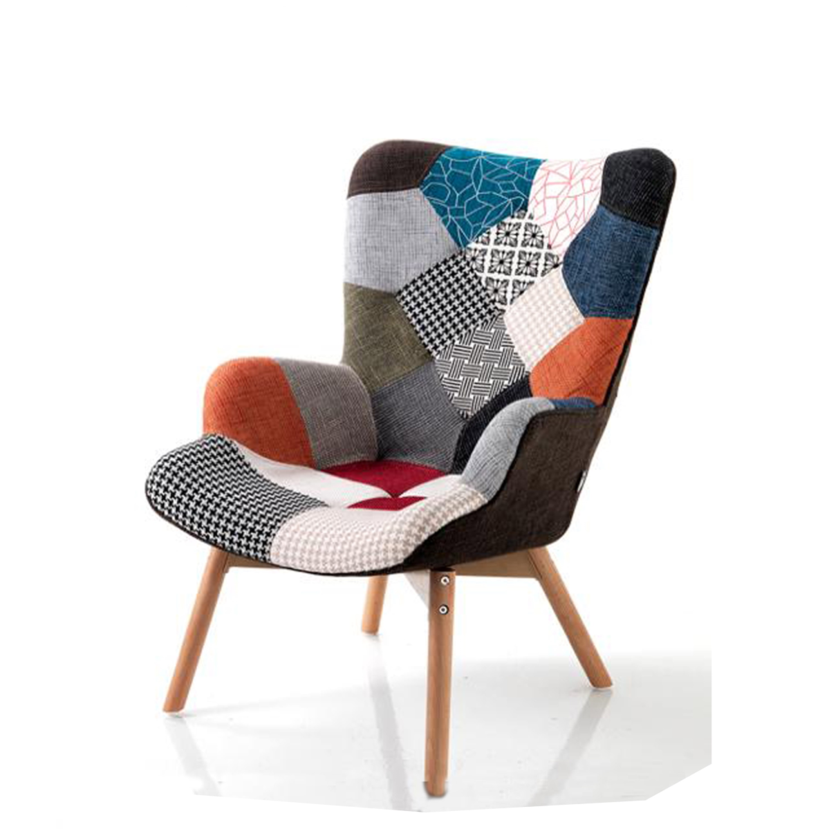 Fauteuil relax VERONICA en tissu patchwork avec accoudoirs | Leroy Merlin