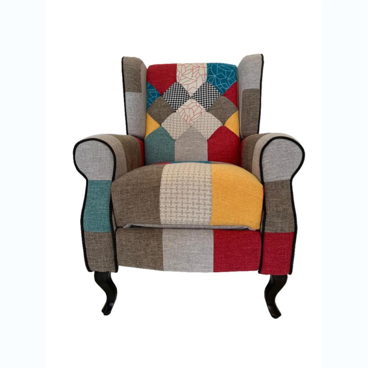 Poltrona relax tessuto patchwork BERGERE Reclinabile poggiapiedi ...