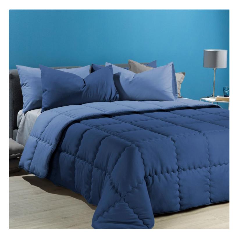 DOUBLE COUETTE MODERNE DOUBLE FACE CALEFFI couleur bluette | Leroy Merlin