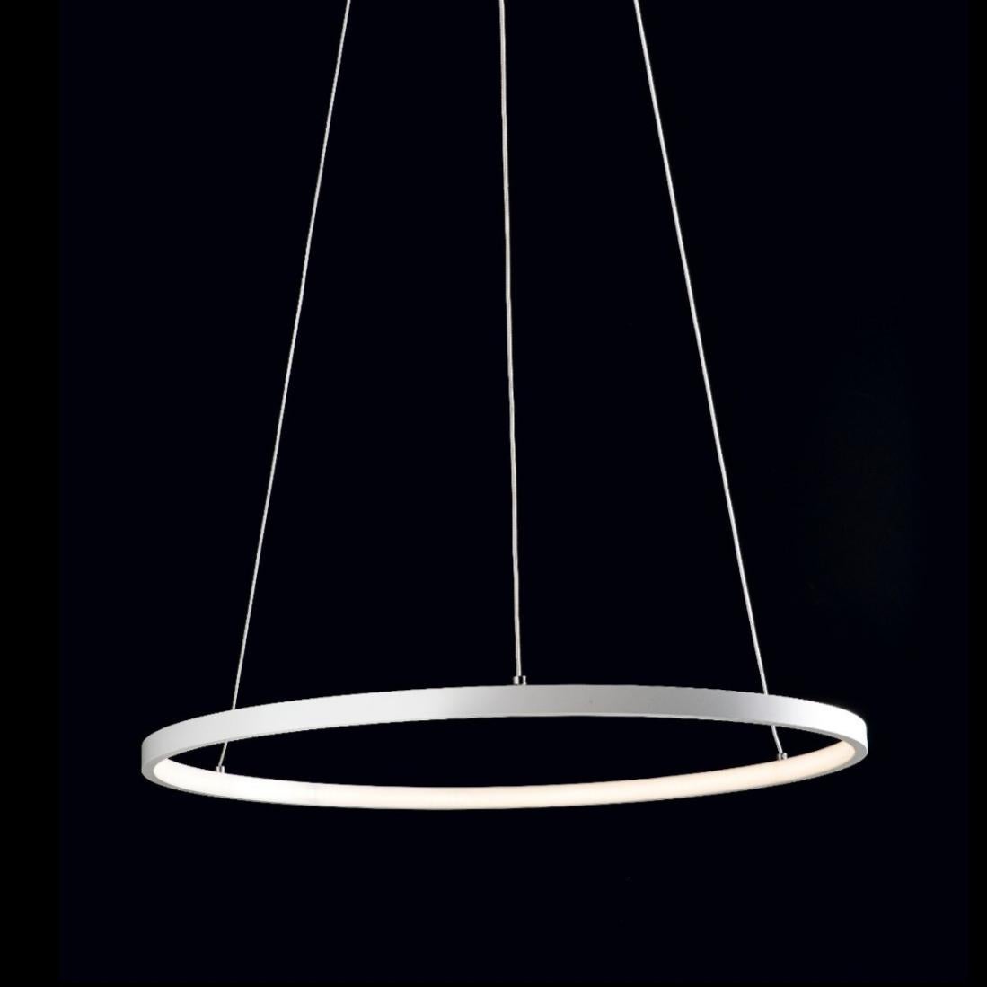Lampadari moderni illuminando anelli 1 led sospensione metallo bianco ...