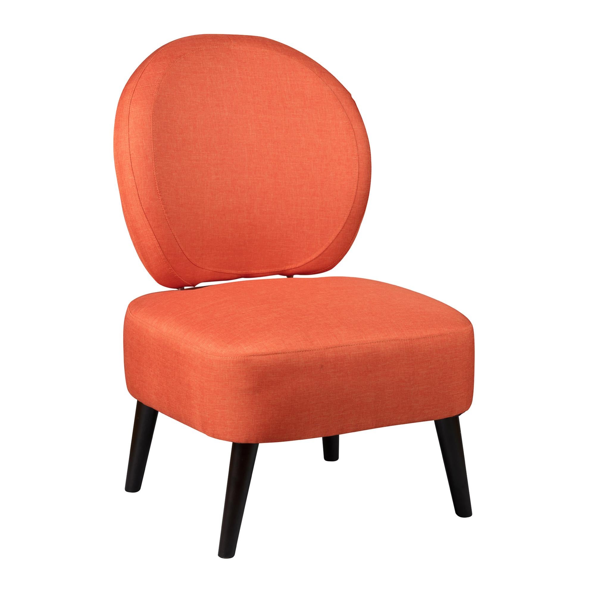 Fauteuil 59x66x86 cm en tissu corail et pieds en bois - BEWEY | Leroy ...