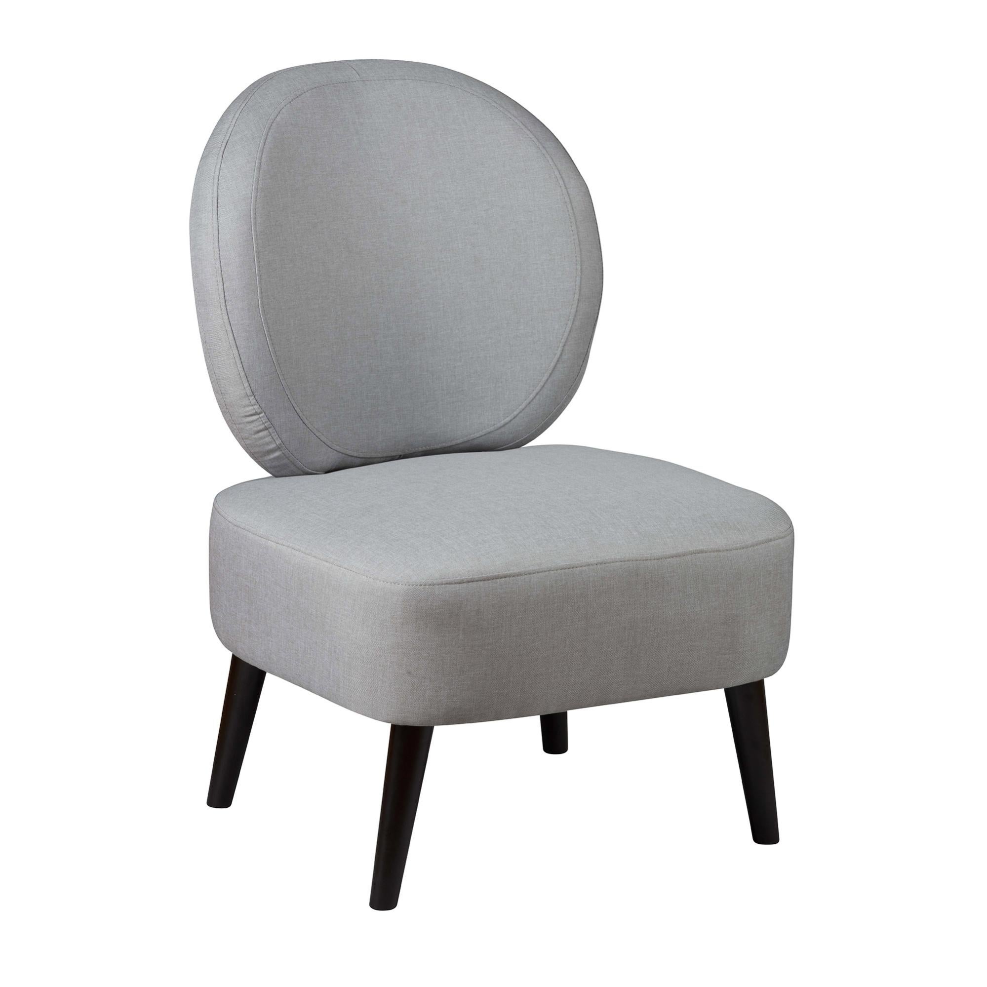 Fauteuil 59x66x86 cm en tissu gris clair et pieds en bois - BEWEY ...
