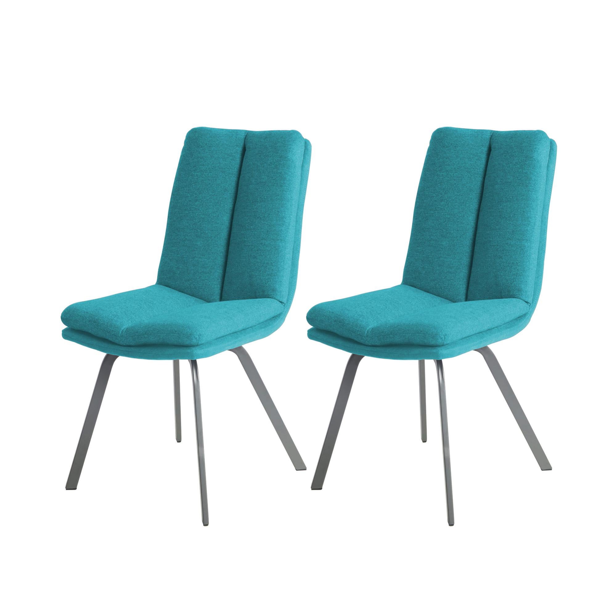 Lot de 2 chaises 47x65x86 cm turquoise - GALTY | Leroy Merlin