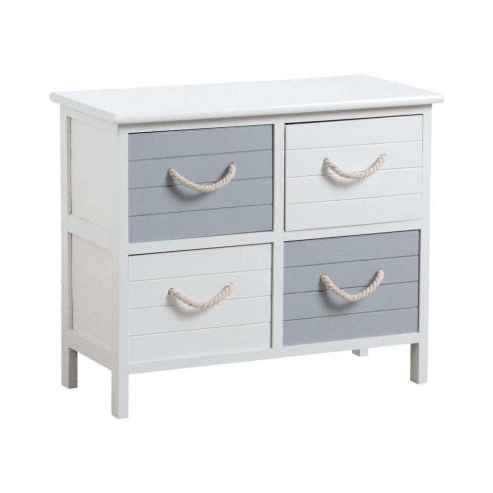 Commode 4 tiroirs en médium Océan Aubry Gaspard | Leroy Merlin