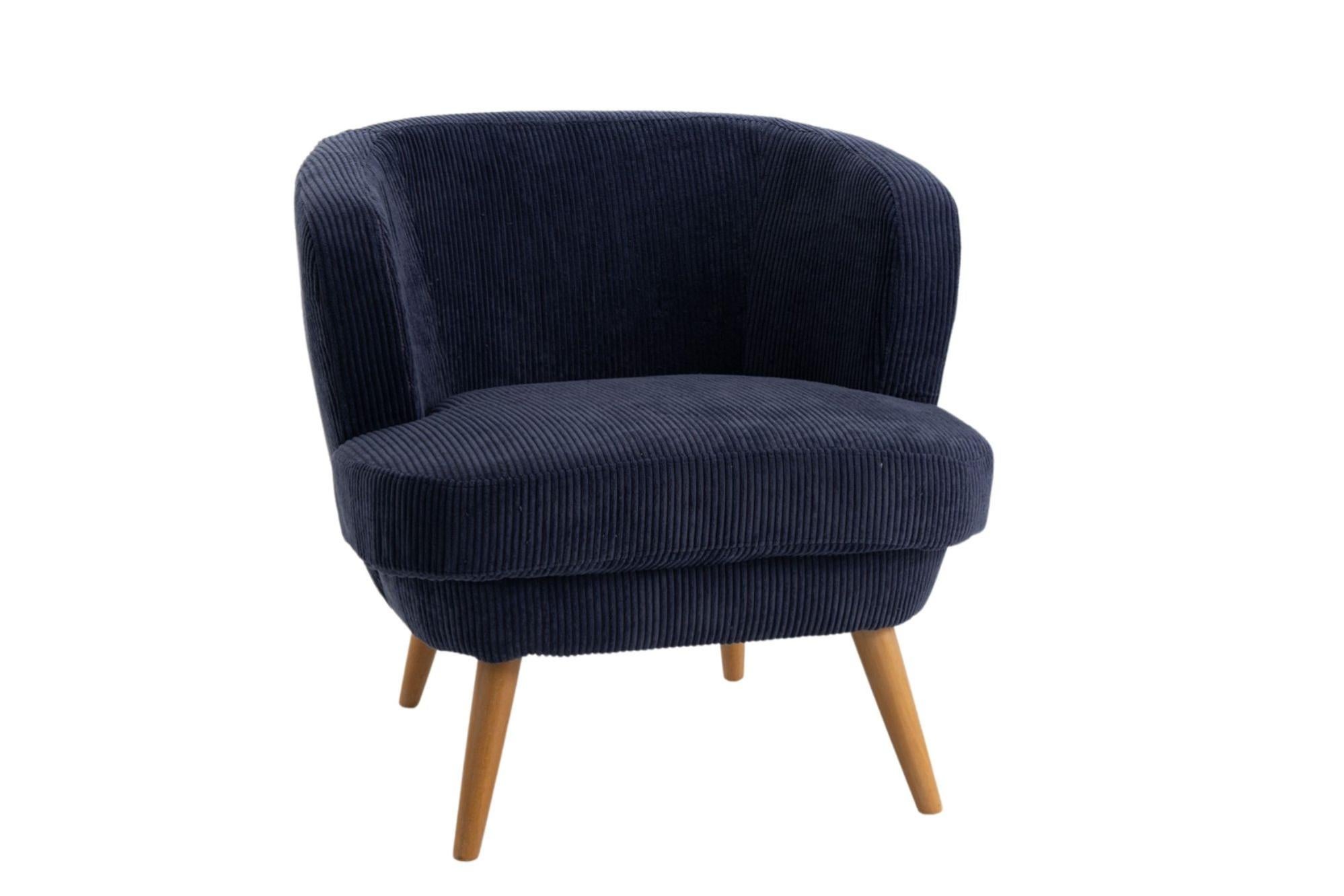 Fauteuil rétro en velours côtelé - DAGOBERT | Leroy Merlin