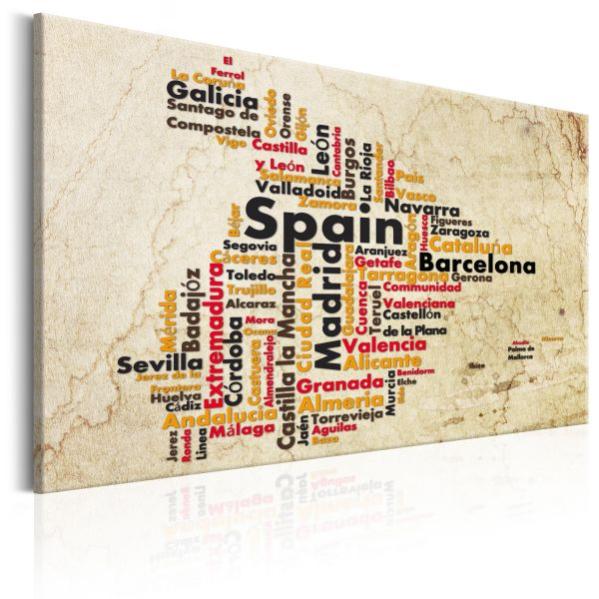 Tableau Cartes du monde Spanish Cities (ES) : Taille - 120 x 80 cm ...