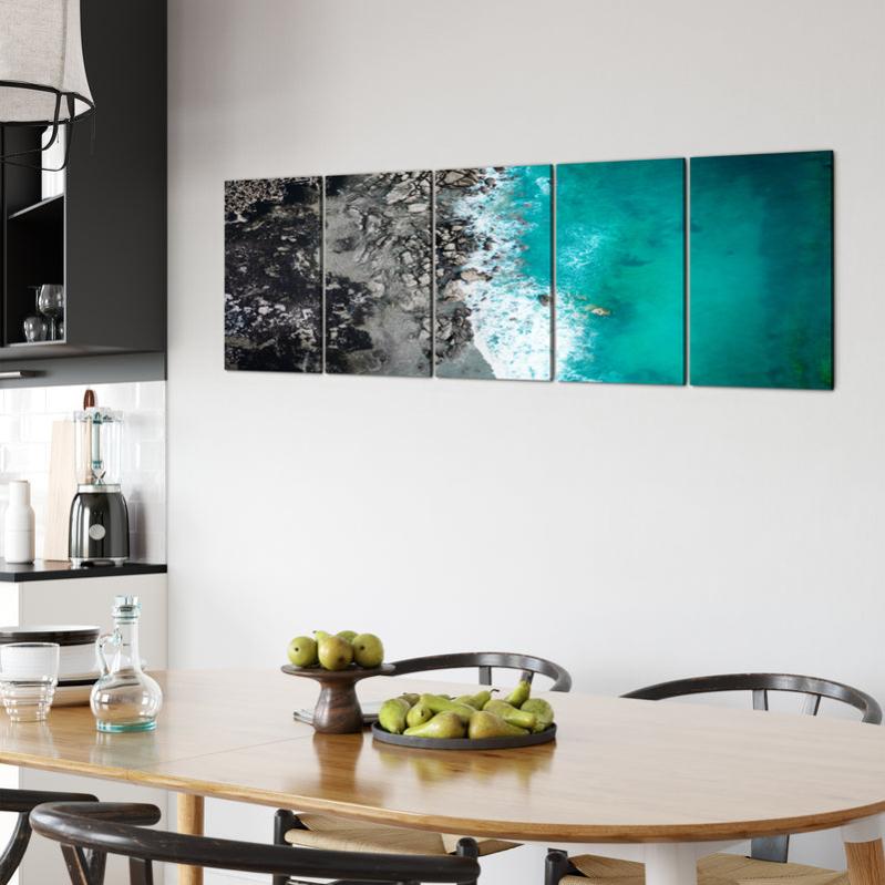 Shore Coast Mountain "5 panneaux (60x150cm taille totale)" tableau ...