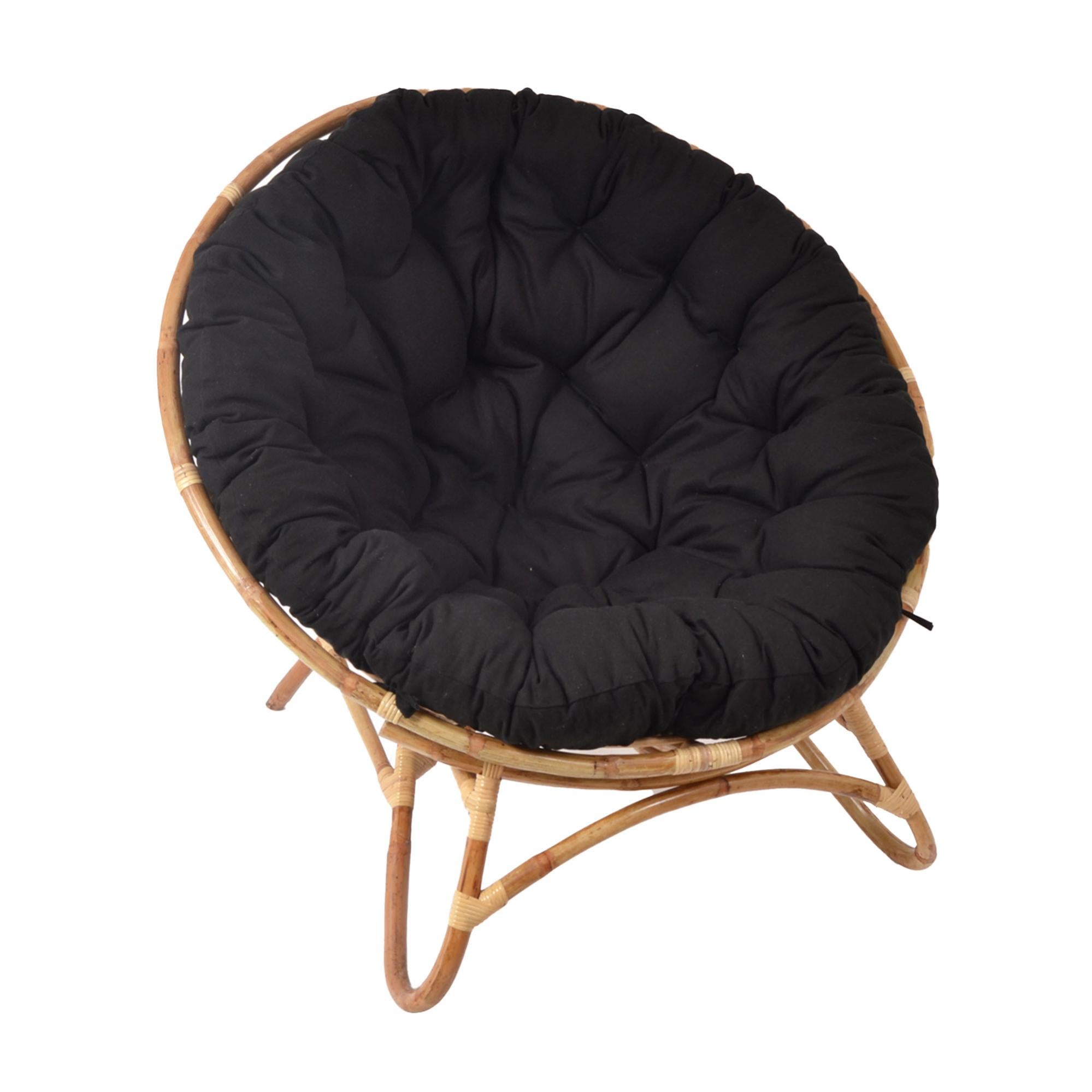 Fauteuil loveuse rond 100 cm noir et naturel | Leroy Merlin