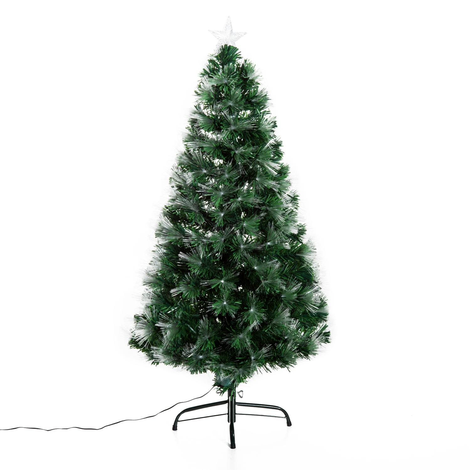 HOMCOM Albero di Natale Artificiale 120cm in PVC 130 Luci a LED - Verde ...