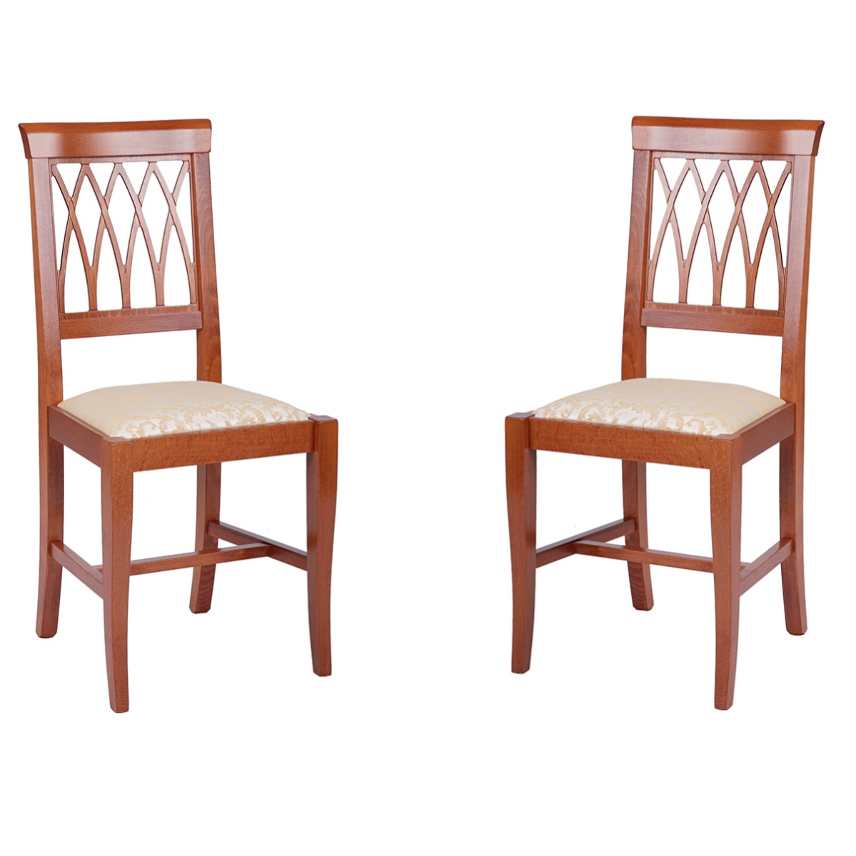 Sedie per cucina in legno Ciliegio seduta imbottita 2 pezzi - TRECCIA ...