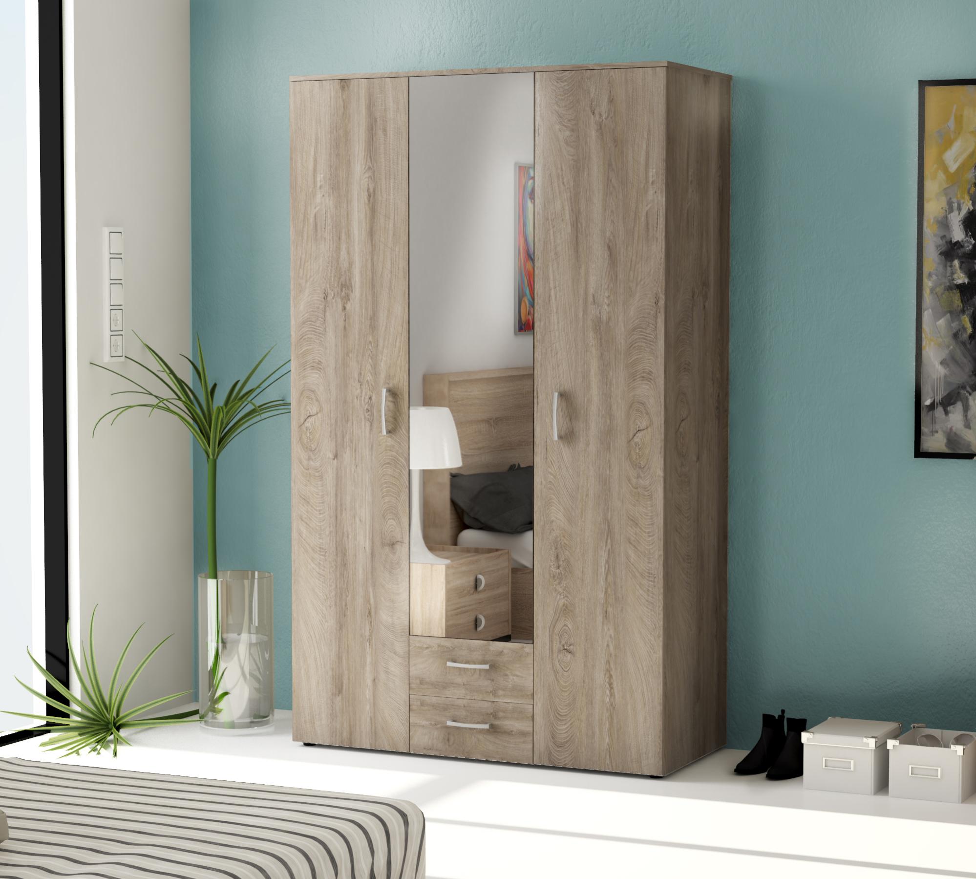 Kit armadio 3a+2c specchio 121x200x54 rovere k105 | Leroy Merlin