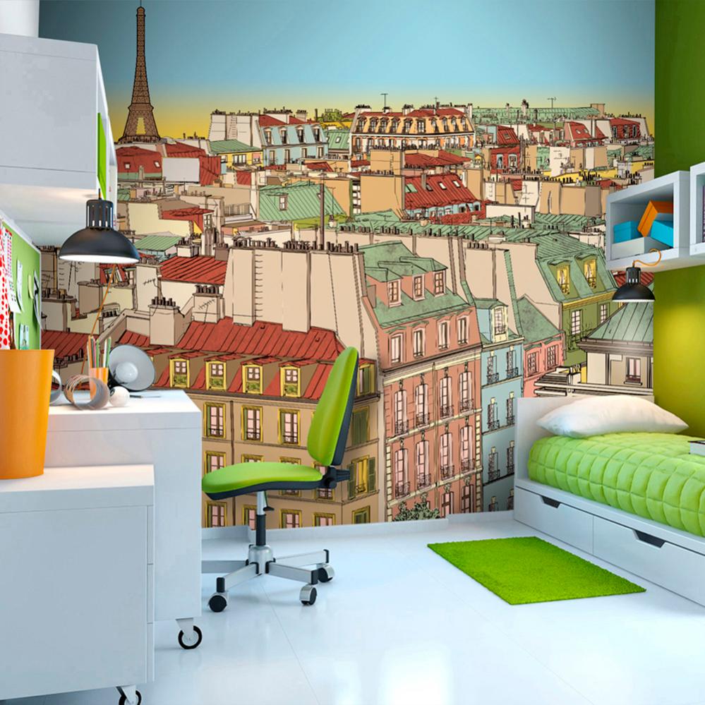 Papier peint intissé panoramique Ville et Architecture Bonjour Paris ...