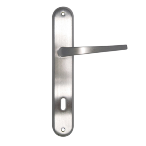 THEMA - MANIGLIA CON PLACCA SERIE CIGNO CROMO SATINATO FORO PATENT ...