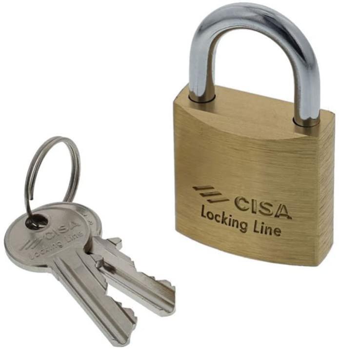 CISA - LOCKING LINE LUCCHETTO AD ARCO NORMALE IN OTTONE CON 2 CHIAVI ...