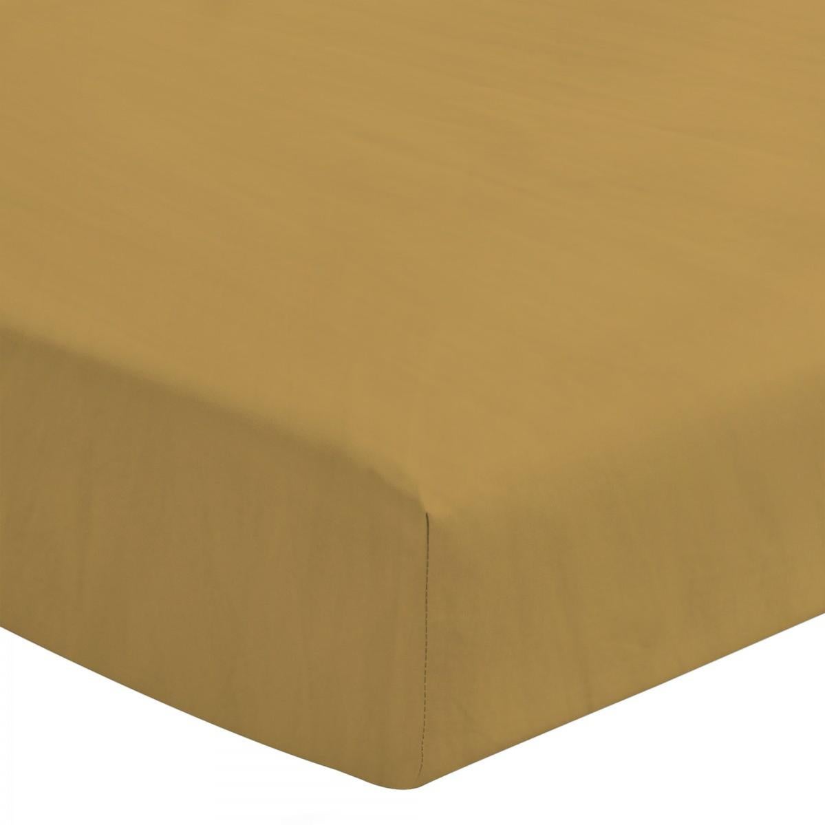 LE DRAP HOUSSE 100% Lin Lavé - Bonnet 30cm COULEURS - Jaune, MATIÈRE ...