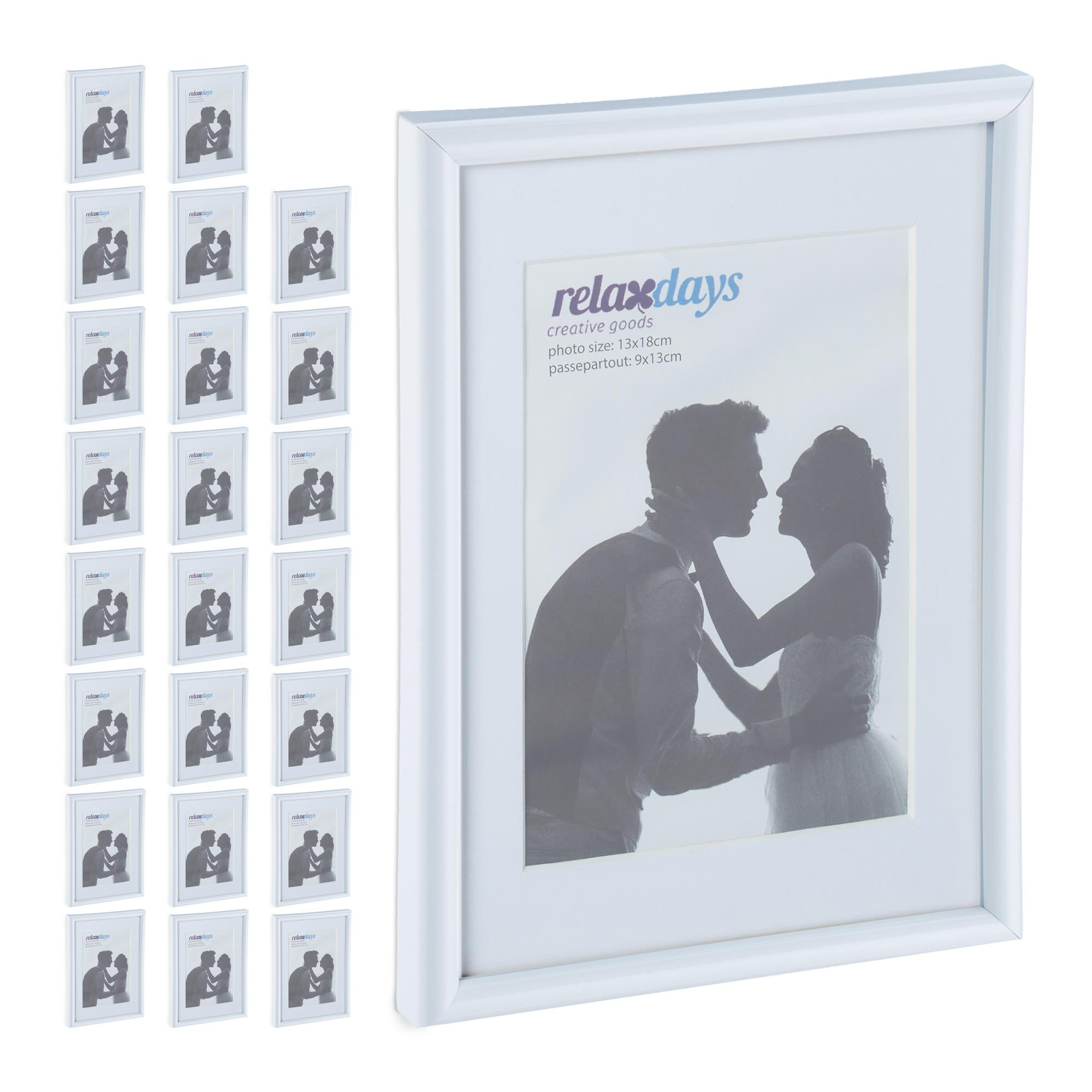Relaxdays cadres photo, lot de 24, HxL: 13x18 cm, passe-partout HxL ...