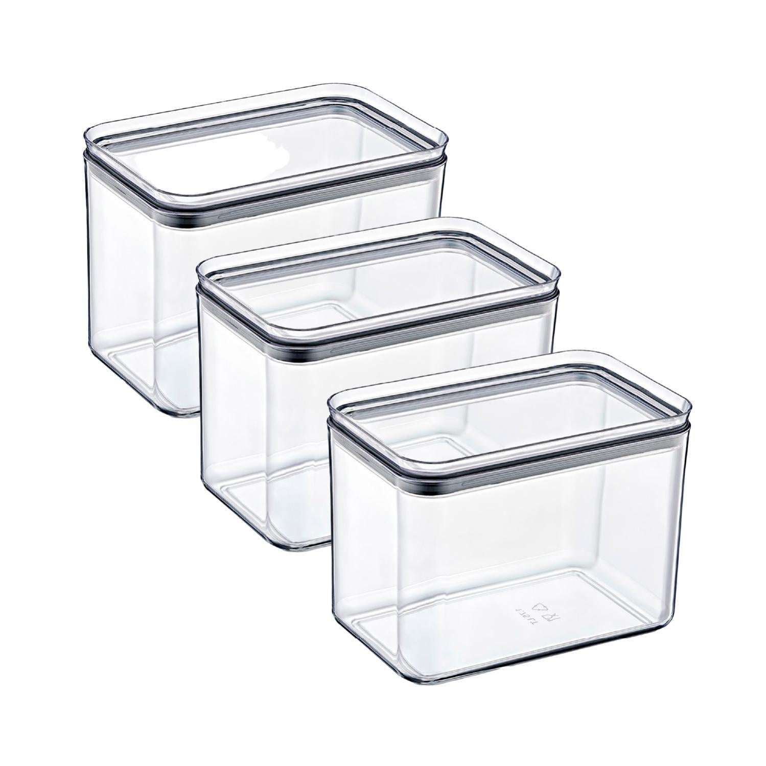 Pack 3 Recipientes Herméticos para Alimentos Medianos Rectangulares 10 ...