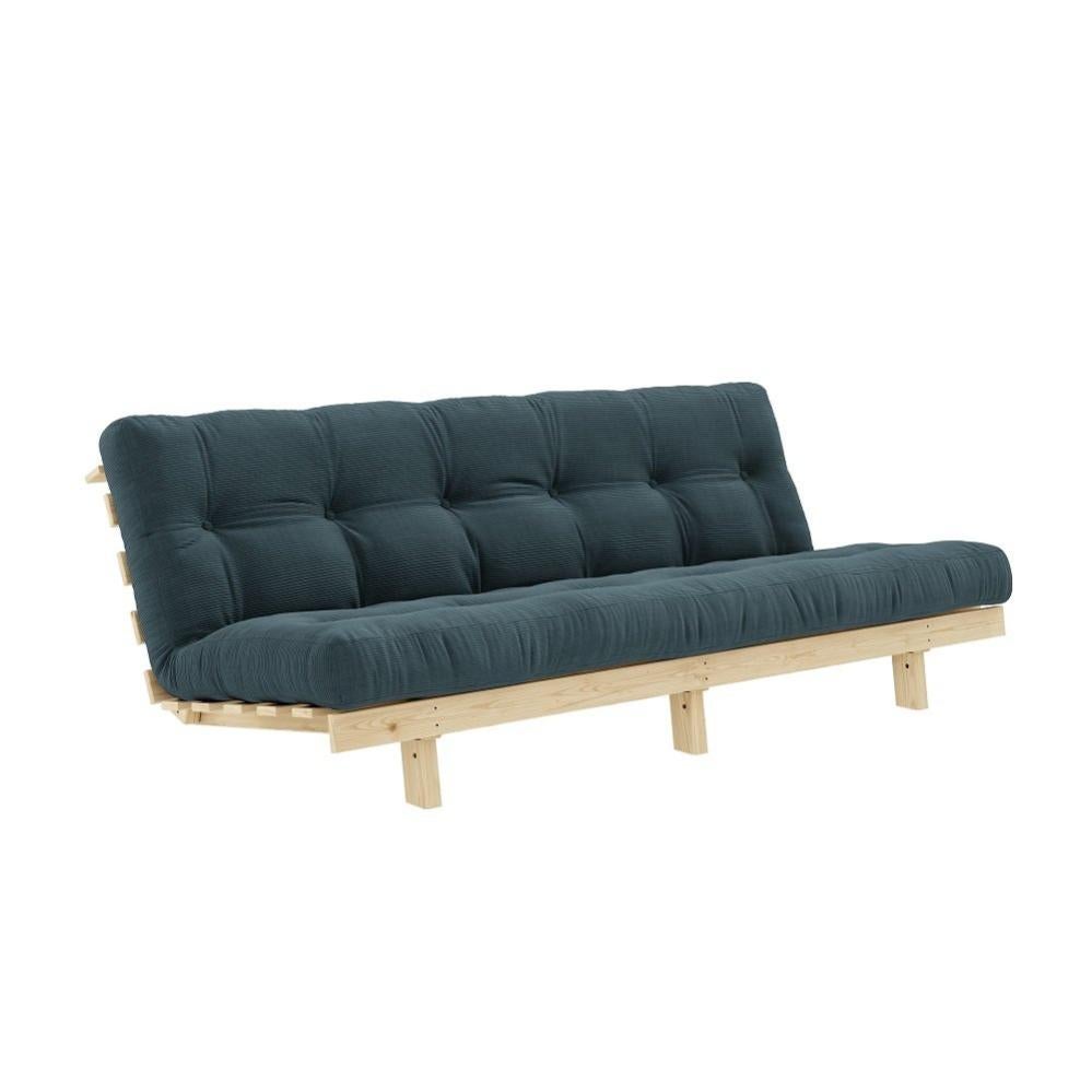 Banquette convertible futon LEAN pin coloris bleu pâle couchage 130*190 ...