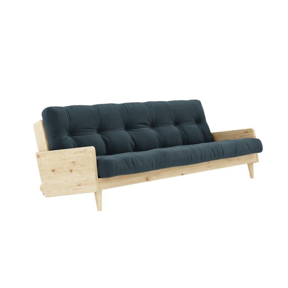 Canapé 3 places convertible INDIE style scandinave futon bleu pâle ...