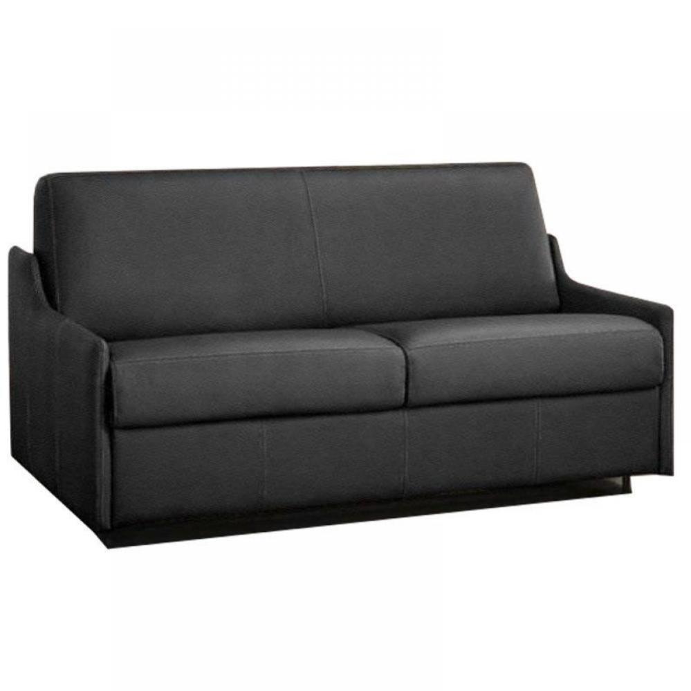 Canapé lit 3 places LUNA convertible EXPRESS 140cm polyuréthane gris graphite matelas 16 cm ...