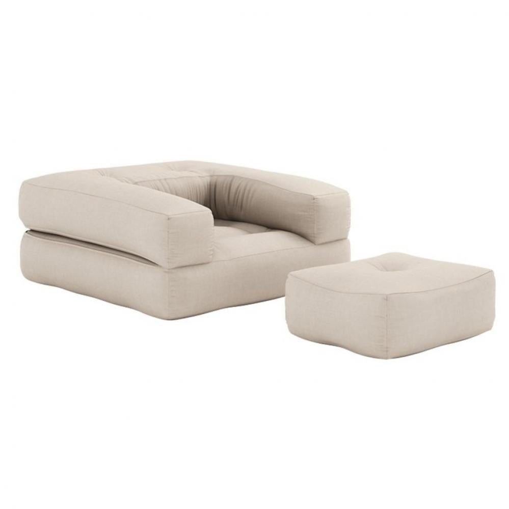 Fauteuil futon standard convertible CUBE CHAIR couleur beige | Leroy Merlin
