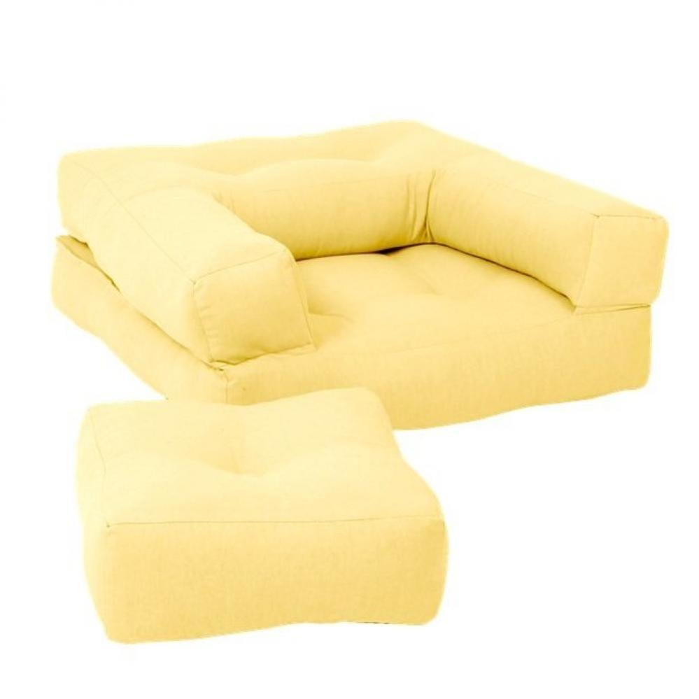 Fauteuil futon standard convertible MINI CUBE couleur jaune | Leroy Merlin