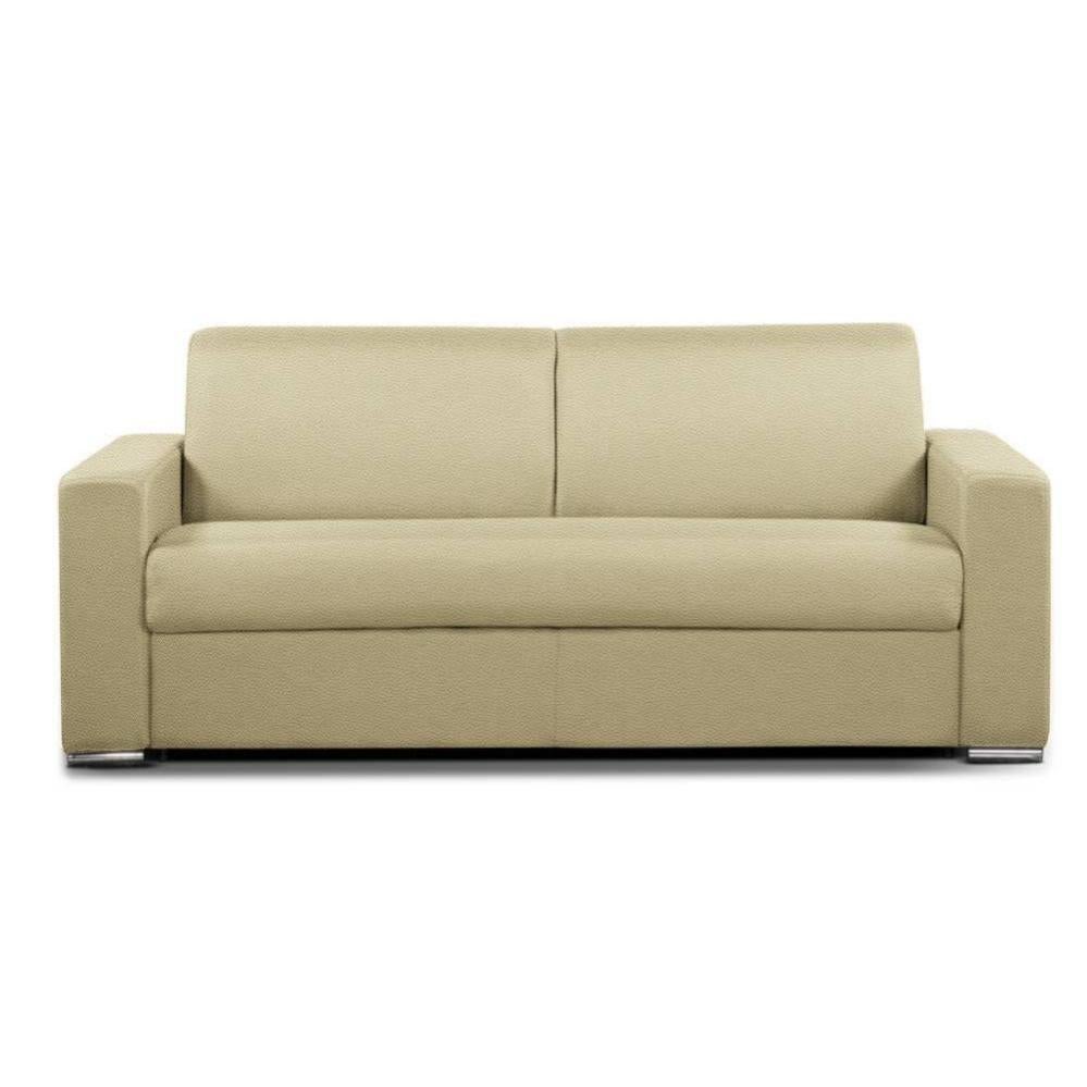 Canapé convertible 3 places SELECT matelas 16cm sommier lattes 140cm ...