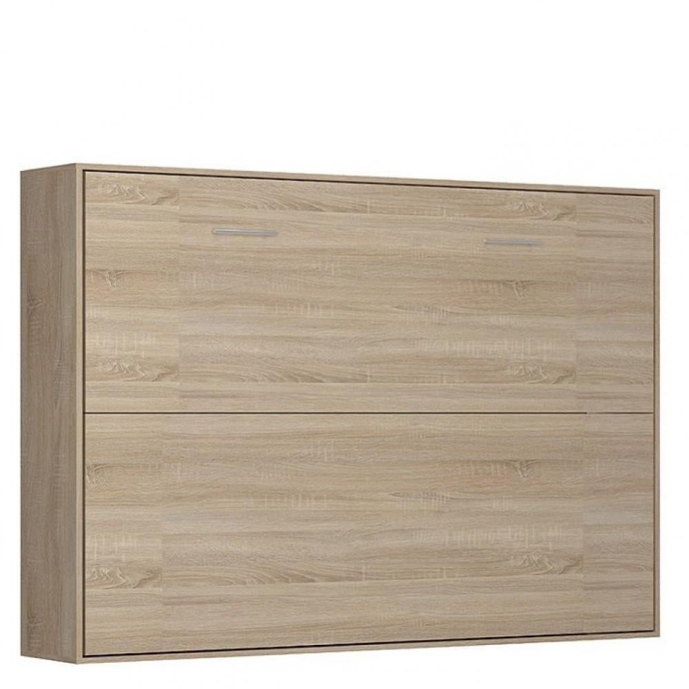 Armoire lit horizontale escamotable STRADA-V2 chêne couchage 140*200 cm ...