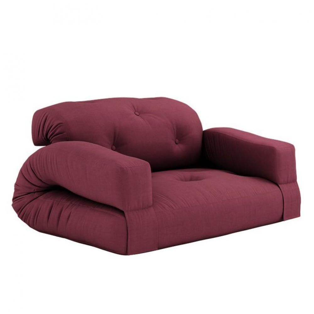 Canapé futon standard convertible HIPPO SOFA couleur bordeaux | Leroy ...