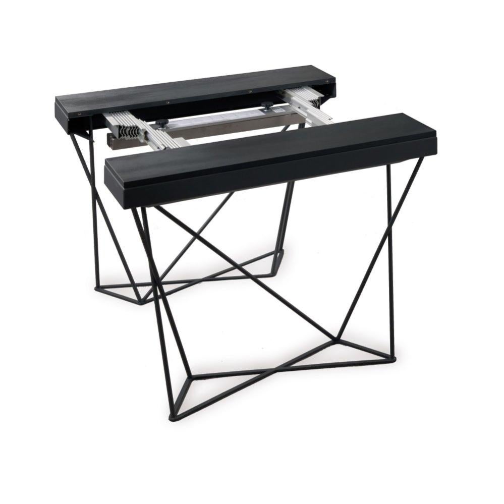 Table console extensible a rallonges AVIANCA plateau Noir charbon ...
