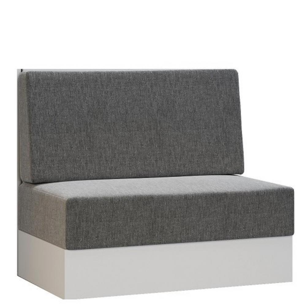 Canapé 1 place socle blanc tissu gris pour armoire-lit 90 x 200 cm ...