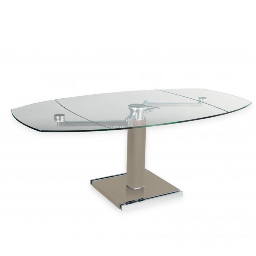 Table de repas extensible STATE SHADOW plateau en verre trempée ...