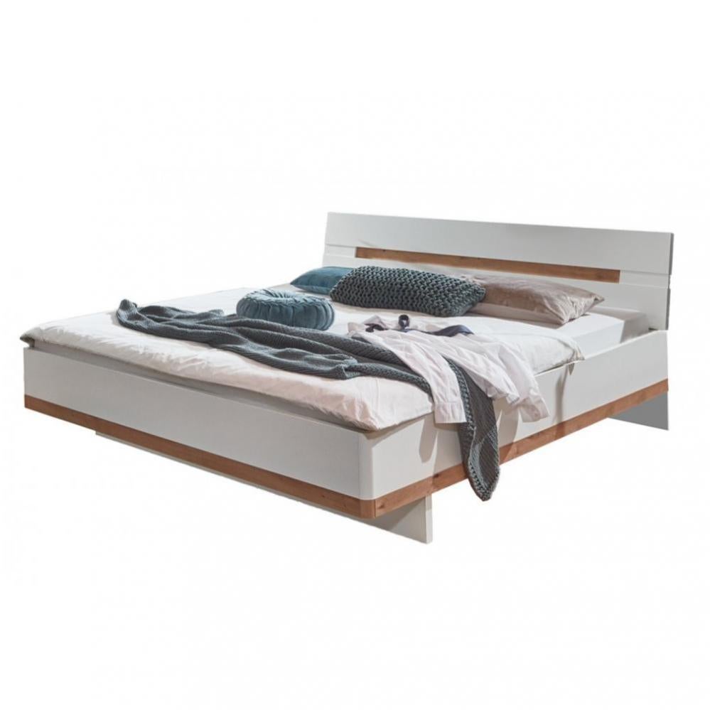 Cadre de lit GIRBO 180 x 200 cm blanc et chêne artisan | Leroy Merlin