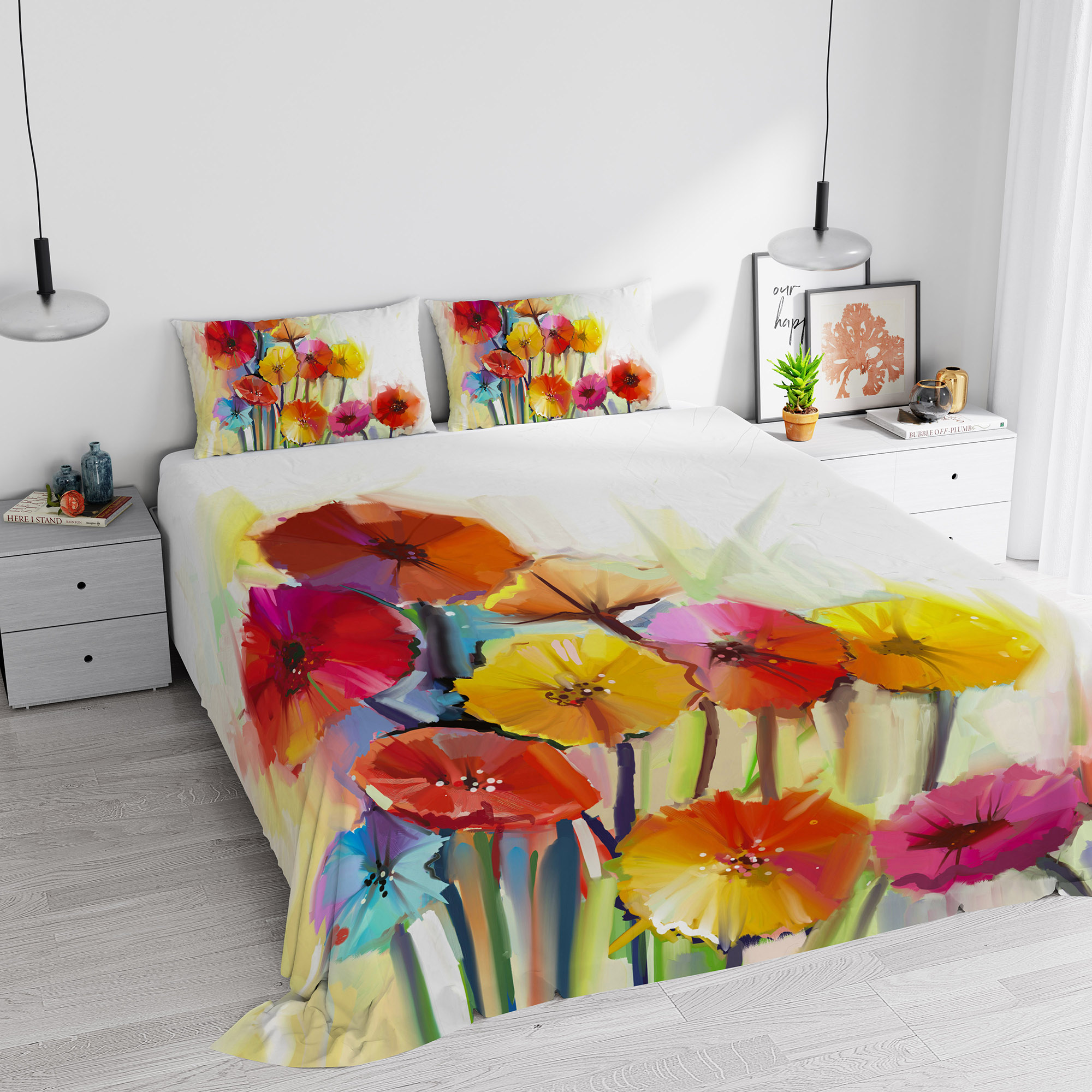 PARURE LETTO STAMPA DIGITALE SOGNI D’AUTORE, MADE IN ITALY, 100% COTONE, MATRIMONIALE, SD44 ...