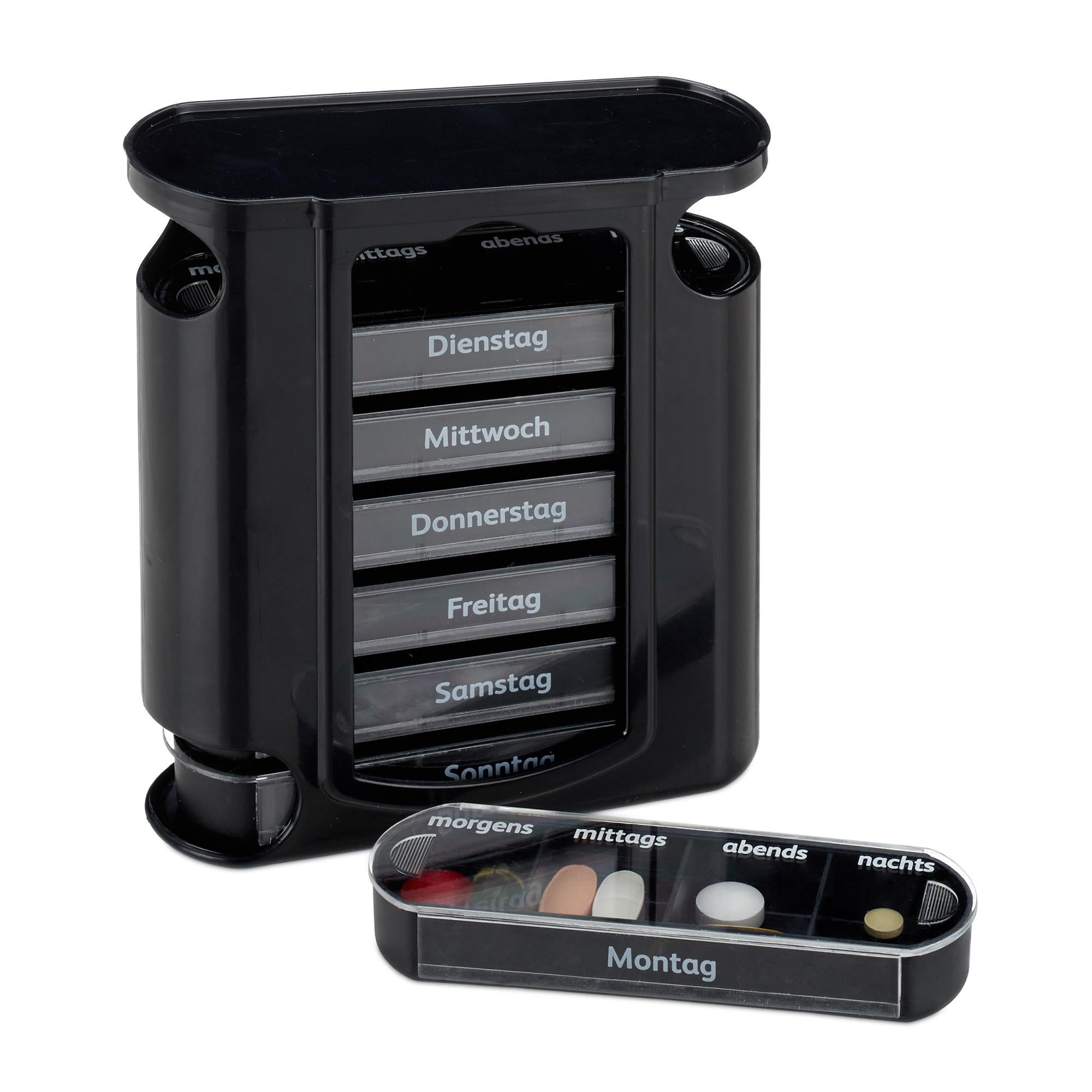 Relaxdays Portapillole 7 Giorni, Porta Pastiglie Settimanale, 4 ...