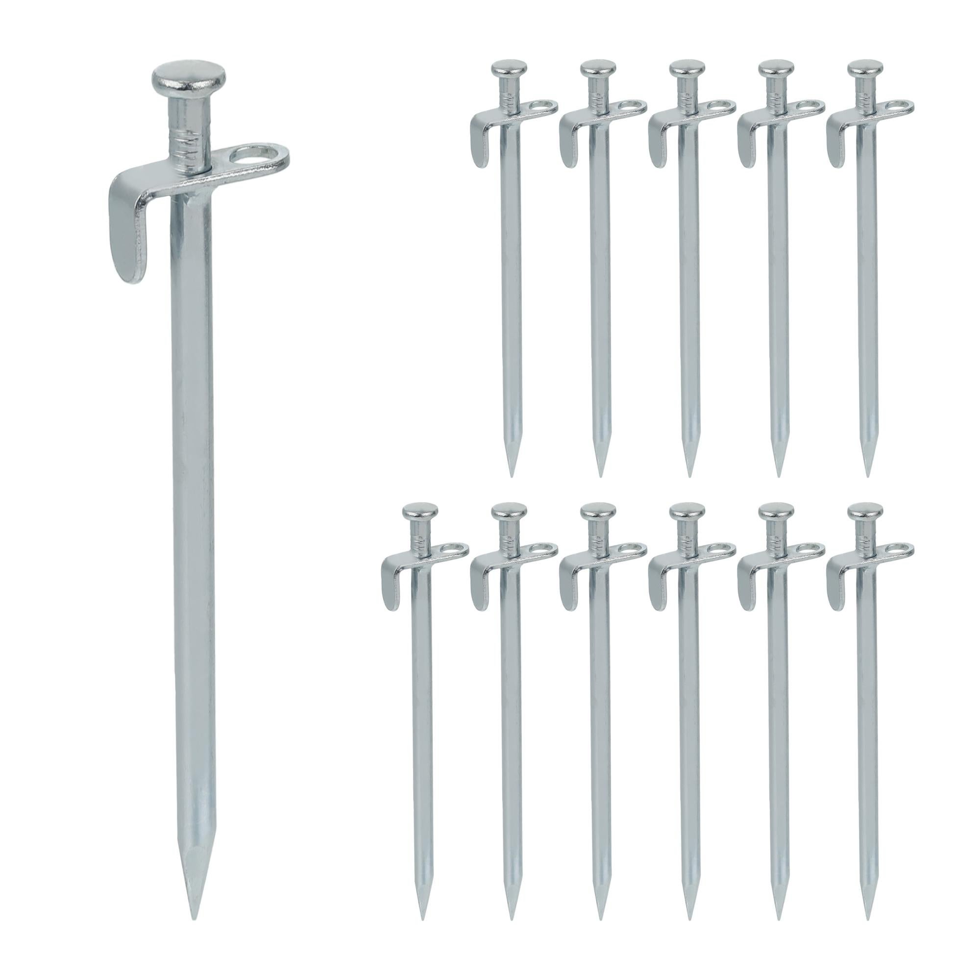 Relaxdays Set da 12 Picchetti da Tenda, Pioli Ancoraggio su Terreni ...