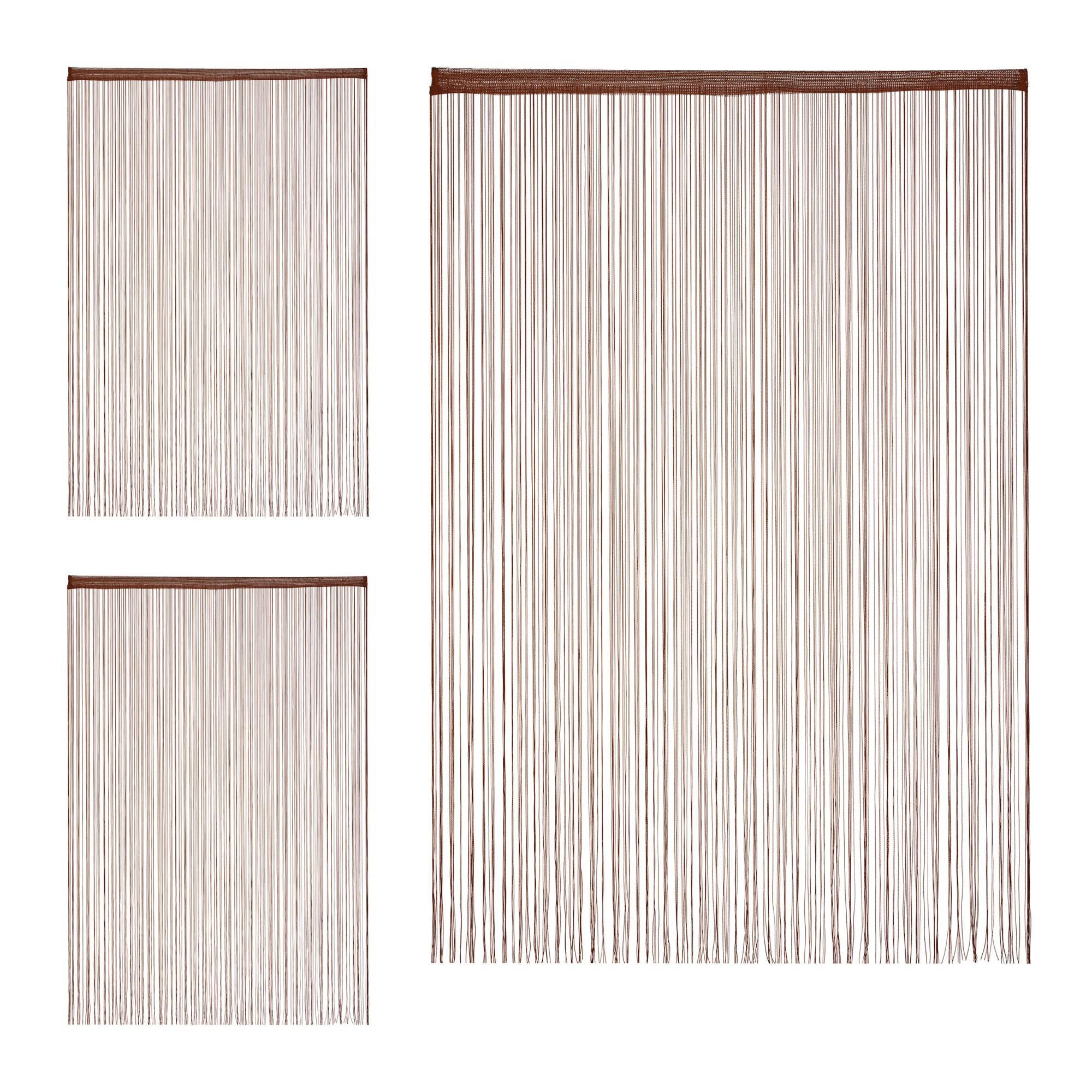 Rideau de fil avec passage tringle en lot de 3, peut être raccourci ...