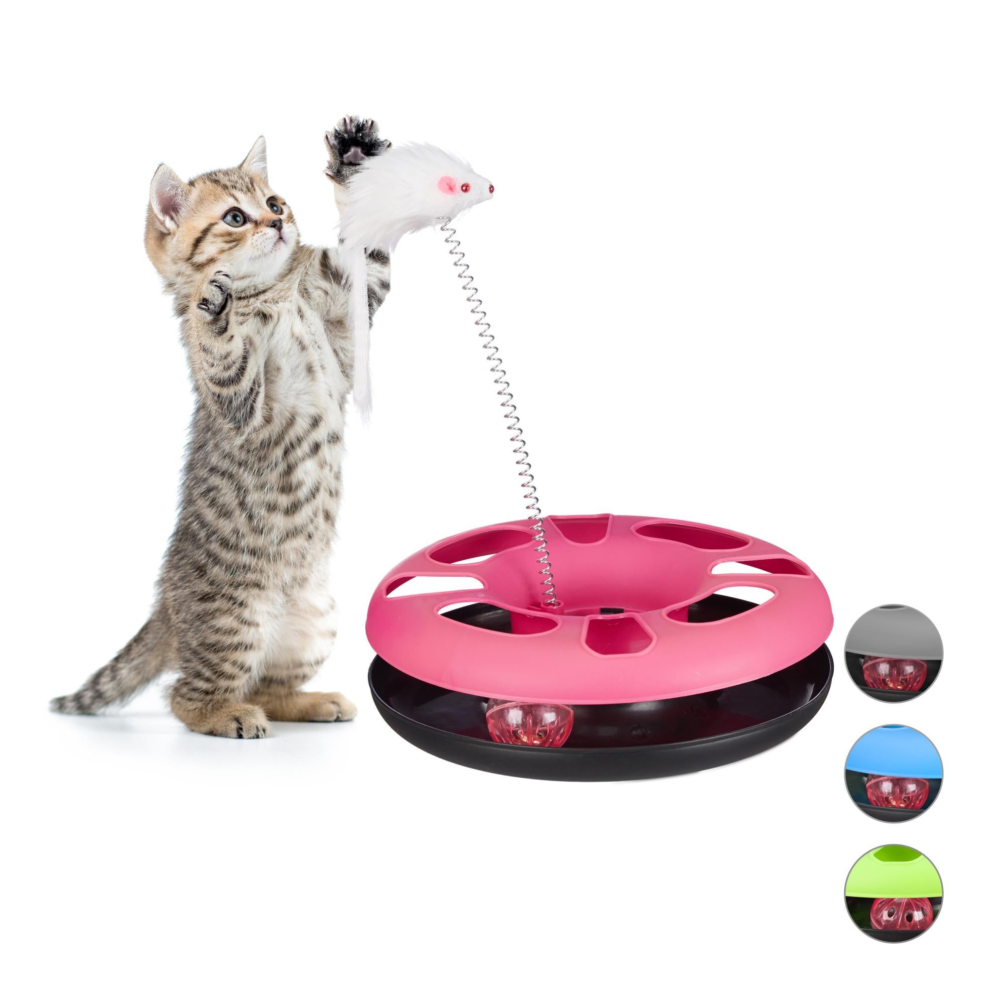 1x Jouet pour chat avec souris, circuit billes, balle et clochette, jeu ...