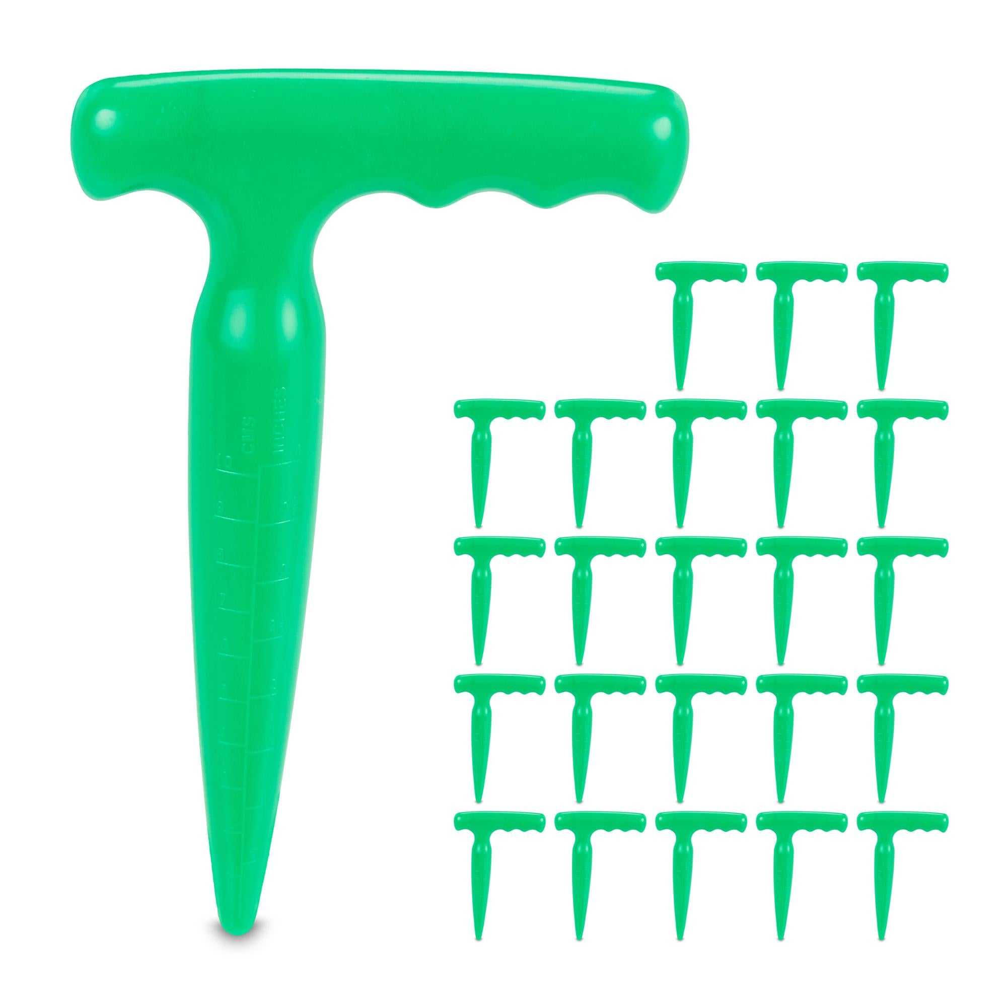 24x Foraterra, in Plastica, con Scala Graduata, Impugnatura a T ...
