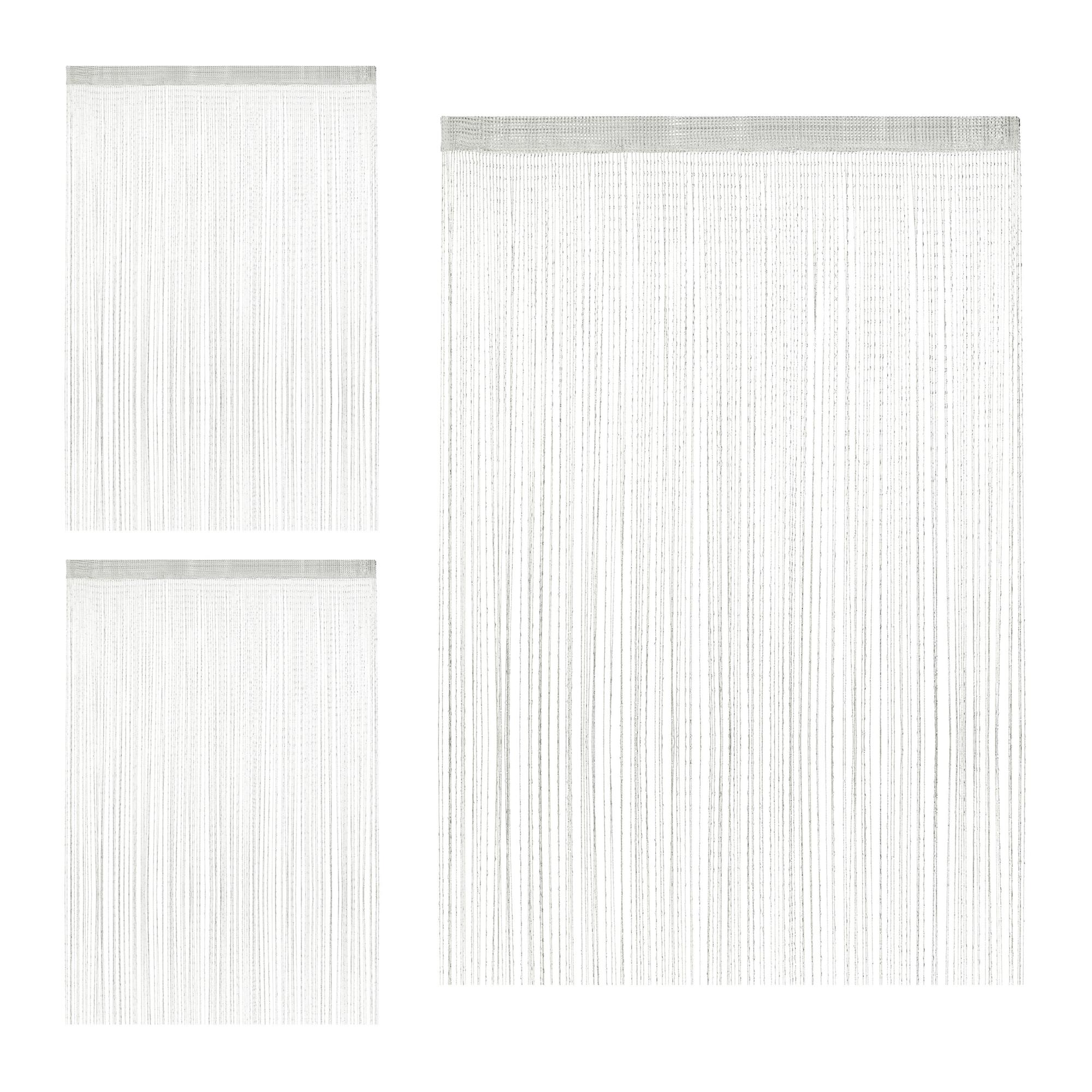 3x Tenda a Fili, Accorciabile, 145 x 245 cm, con Passante, Porte e ...