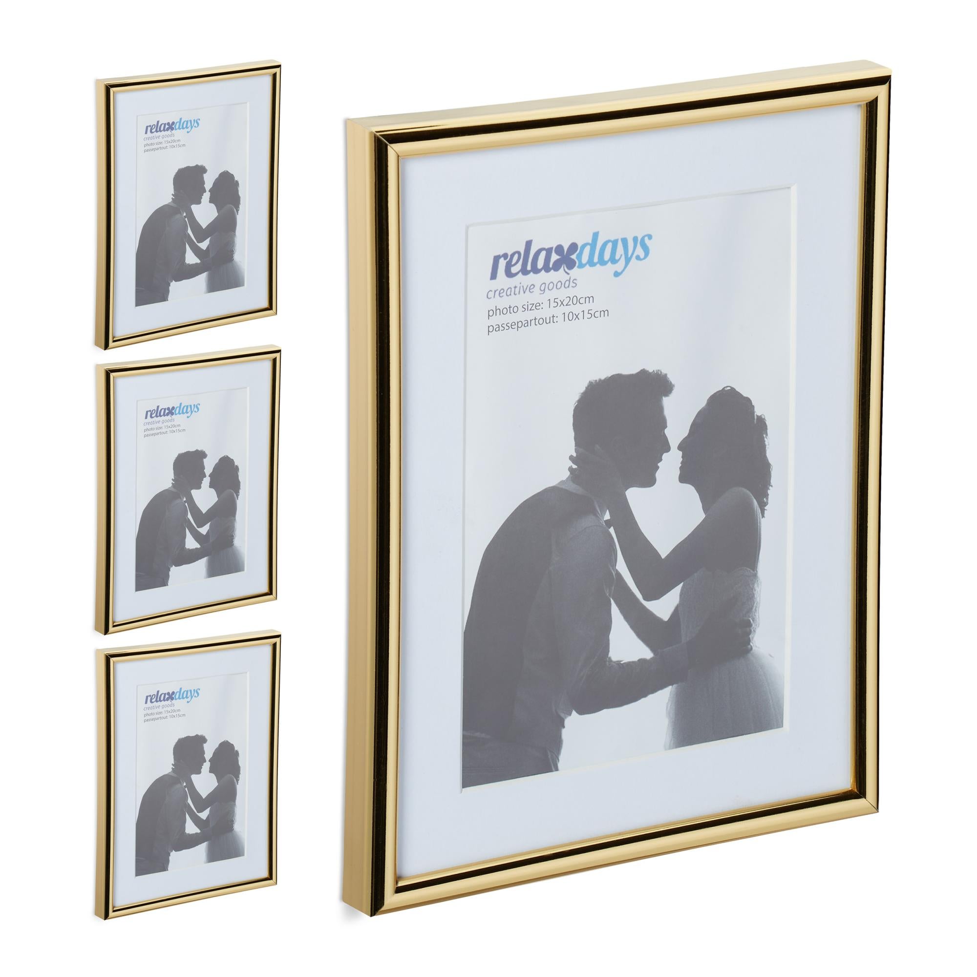 Cadres photo, lot de 4, 15x20 cm, passe-partout 10x15 cm, picture frame ...