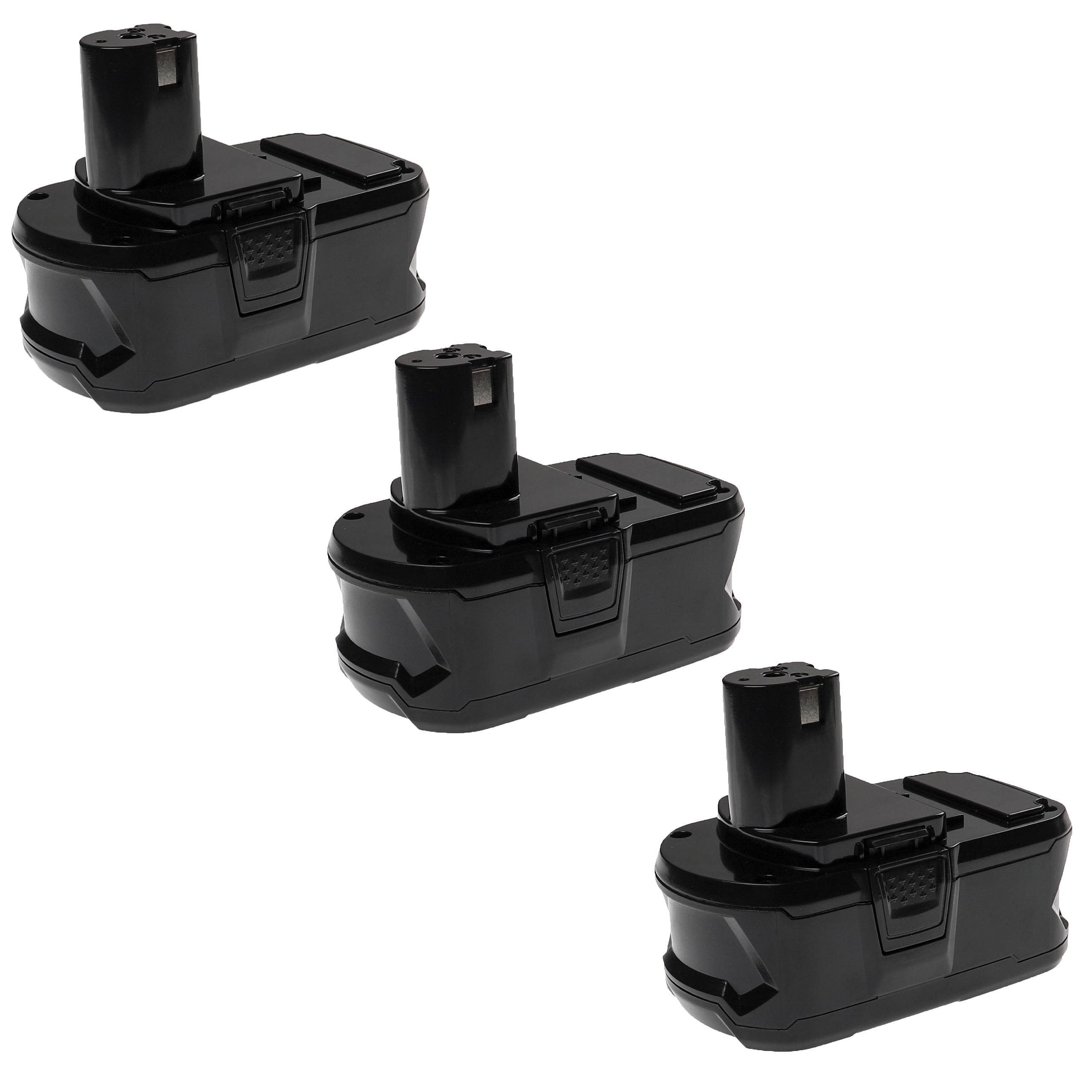 EXTENSILO 3x Batteries remplacement pour Ryobi BPL-1820G, BPL1820, BPP ...